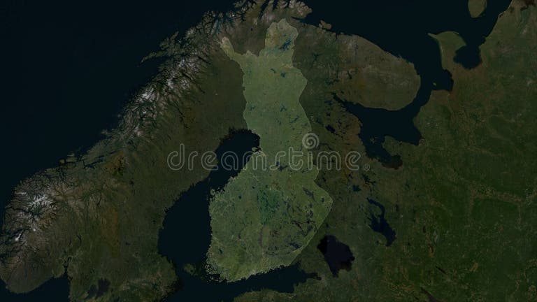 Finland Highlighted. Low-res Satellite Stock Illustration ...