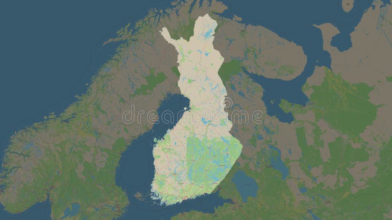 Finland Highlighted. Topo German Stock Illustration - Illustration of ...