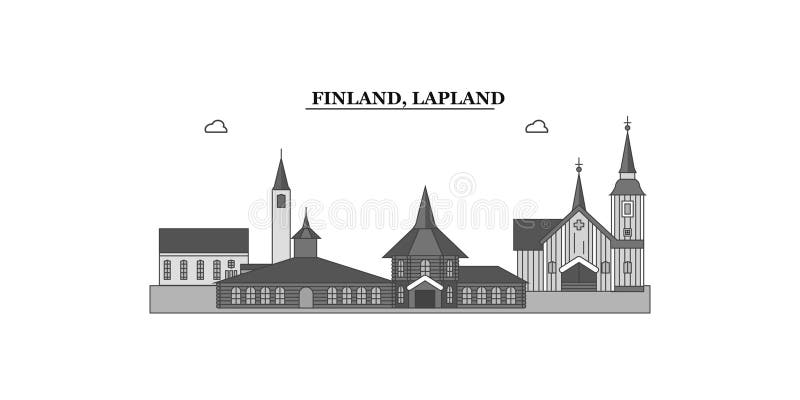 Finland, Lapland City Skyline Isolated Vector Illustration, Icons Stock ... Finland, Lapland City Skyline Isolated Vector Illustration, Icons Stock ...