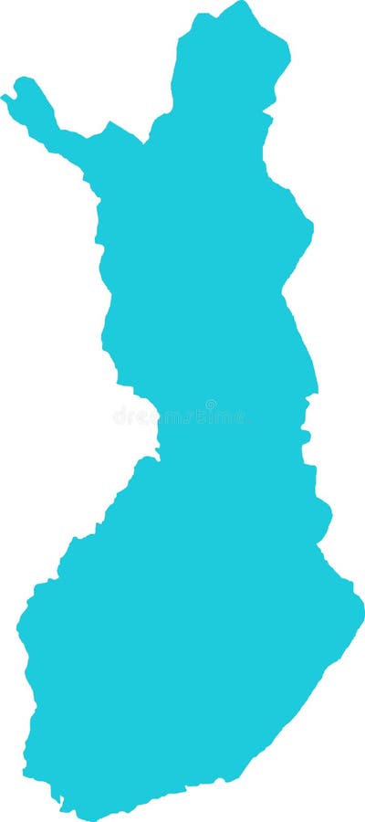 Finland MAP in Blue, Country Border, Finland Map, Border Line of ...
