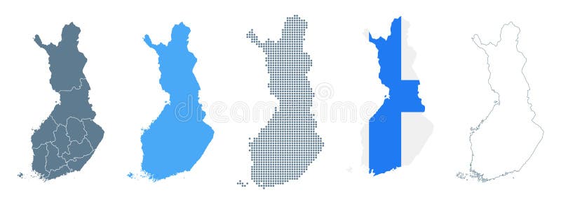 Finland Map - Vector Contour Illustration Stock Illustration ...