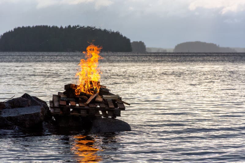 Finland midsummer bonfire stock photo. Image of camp - 168423778