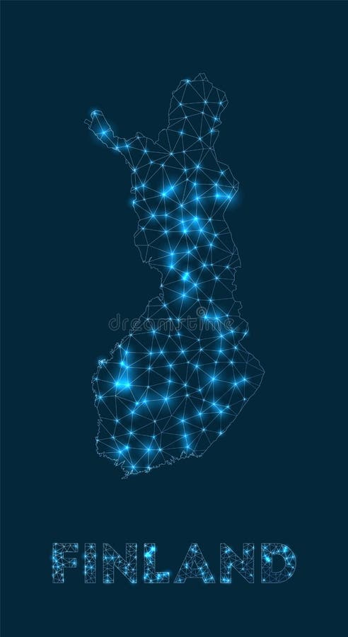 Finland network map. stock vector. Illustration of fractal - 175149502
