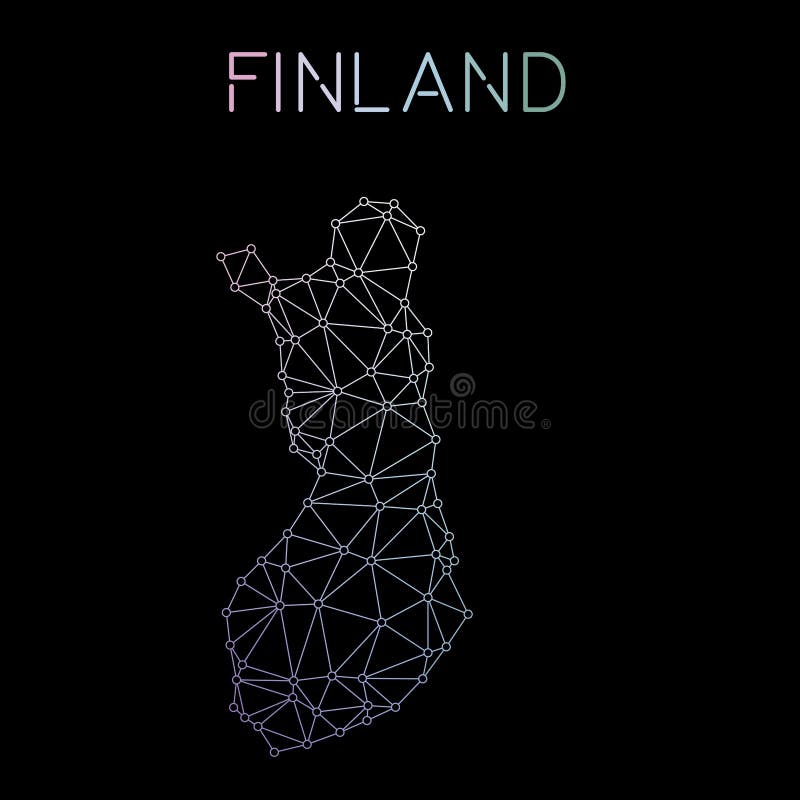 Finland network map. stock vector. Illustration of contour - 93250549