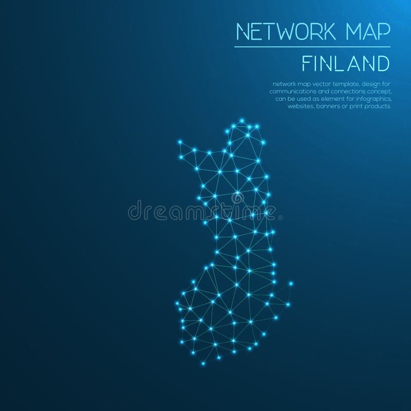 Finland network map. stock vector. Illustration of light - 90762857