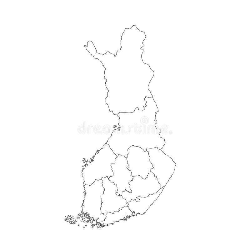 Finland Outline Map Isolated on a White. Stock Illustration ...