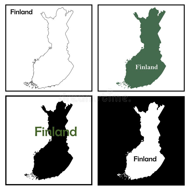 Finland region map stock vector. Illustration of cartography - 358685370