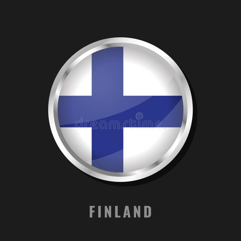 Finland Round Framed National Flag. Circular Glossy Flag of Finland ...