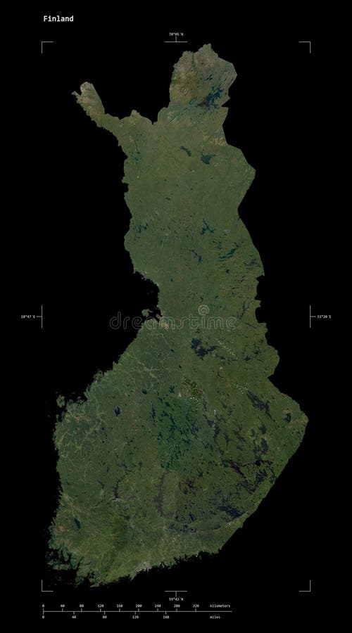 Finland Shape on Black. Low-res Satellite Stock Illustration ...