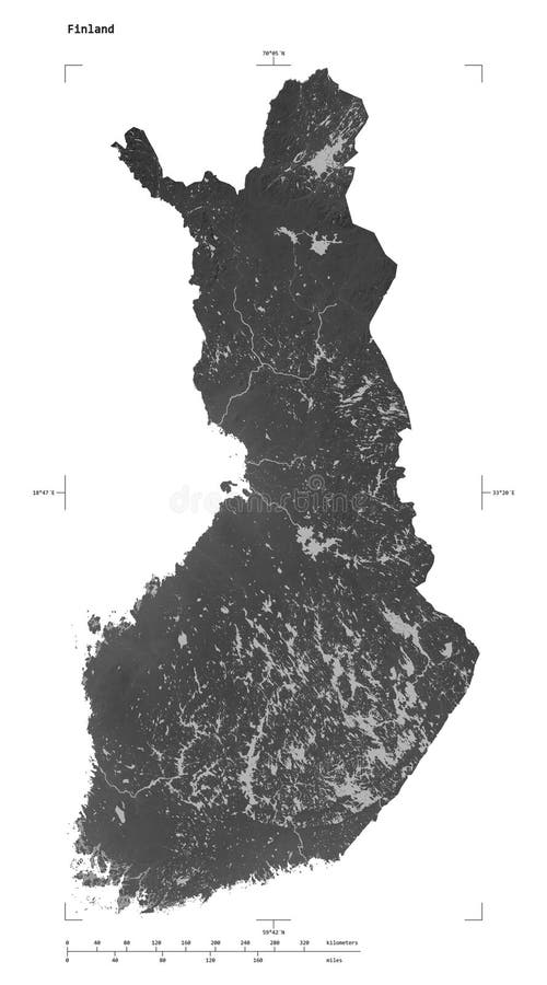 Finland Shape on White. Grayscale Stock Illustration - Illustration of ...