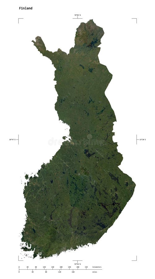 Finland Shape on White. Low-res Satellite Stock Illustration ...