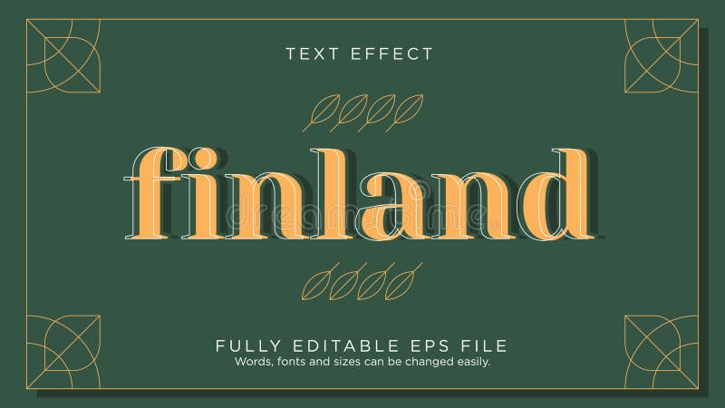 Finland Text Effect Font Type Stock Illustration - Illustration of ...