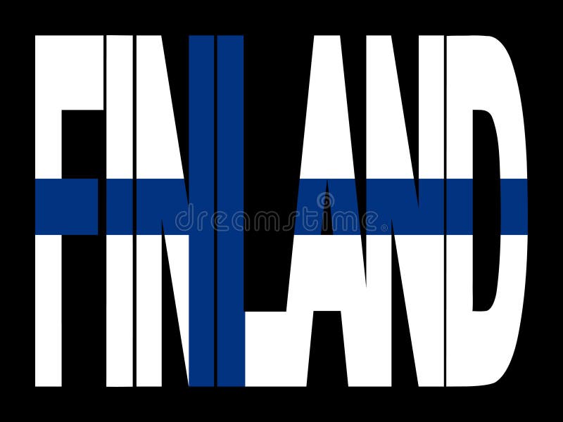 Finland text with flag stock vector. Illustration of finland - 4420555
