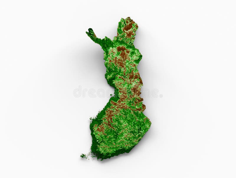 Finland Topographic Map 3d Realistic Map Color 3d Illustration Stock ...