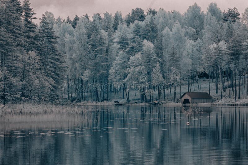 Finland Winter lake stock image. Image of fisheyes, cold - 74553853