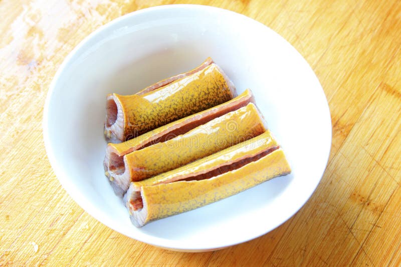 Finless Eel Section Ready for Cooking Stock Photo - Image of dining ...