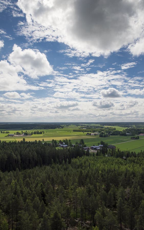 Finnish Countryside Landscape Stock Image - Image of flourish, land ...
