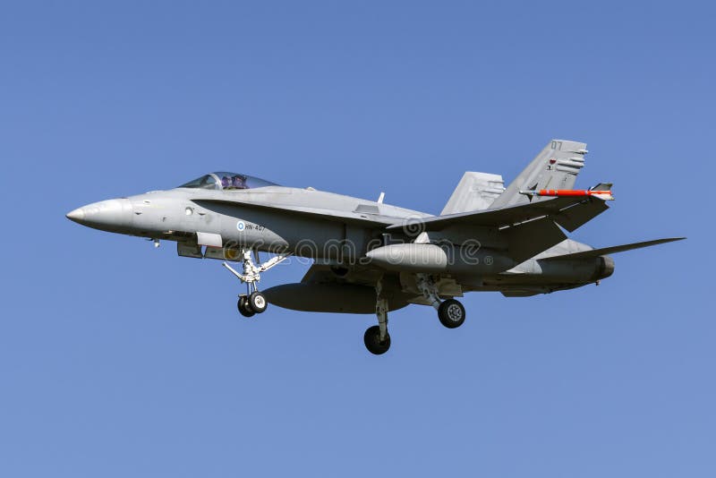 Finnish F-18 Hornet Fighter Jet Editorial Stock Image - Image of ...