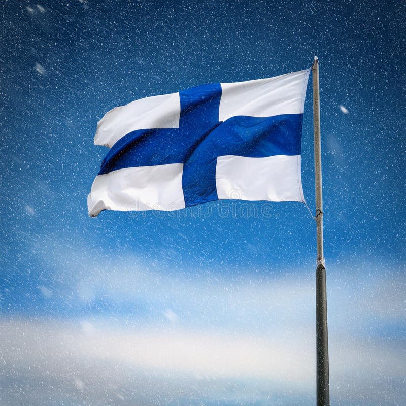 Finnish Flag of Finland, AI Generated Stock Illustration - Illustration ...