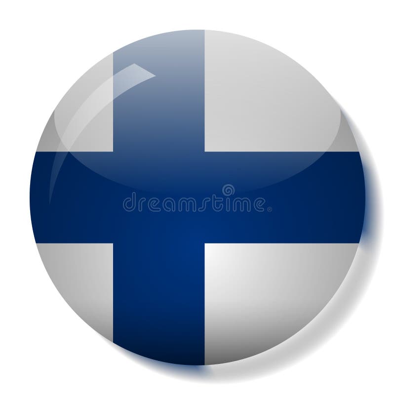 Finnish Flag Glass Button Vector Illustration Stock Vector ...