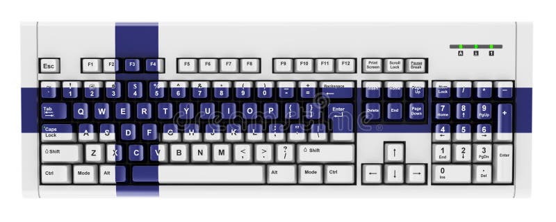 Finnish Flag Painted on Computer Keyboard. 3D Rendering Stock ...