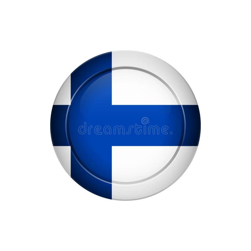 Finnish Flag on the Round Button, Illustration Stock Vector ...