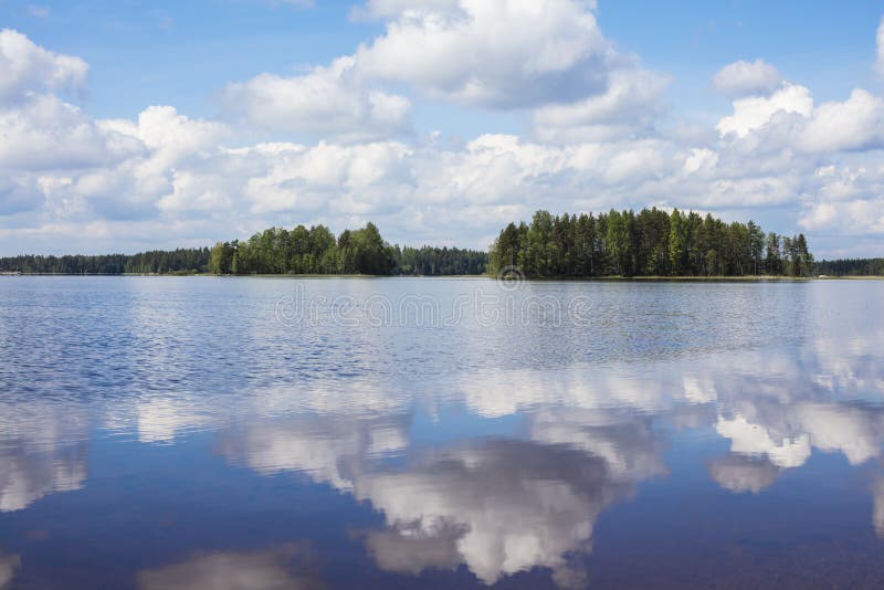 Finnish Lake Landscape in the Summer. Stock Photo - Image of lake ...