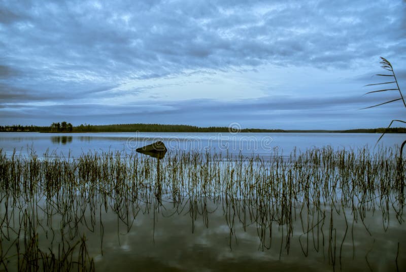 Finnish lake stock image. Image of autumn, grass, nature - 46408913