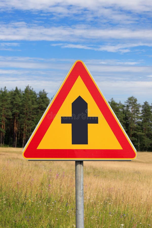 Finnish Priority Crossroads Sign Stock Photo - Image of roadsign ...