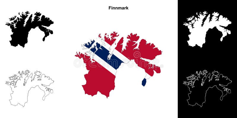 Finnmark outline map stock vector. Illustration of norway - 356786166