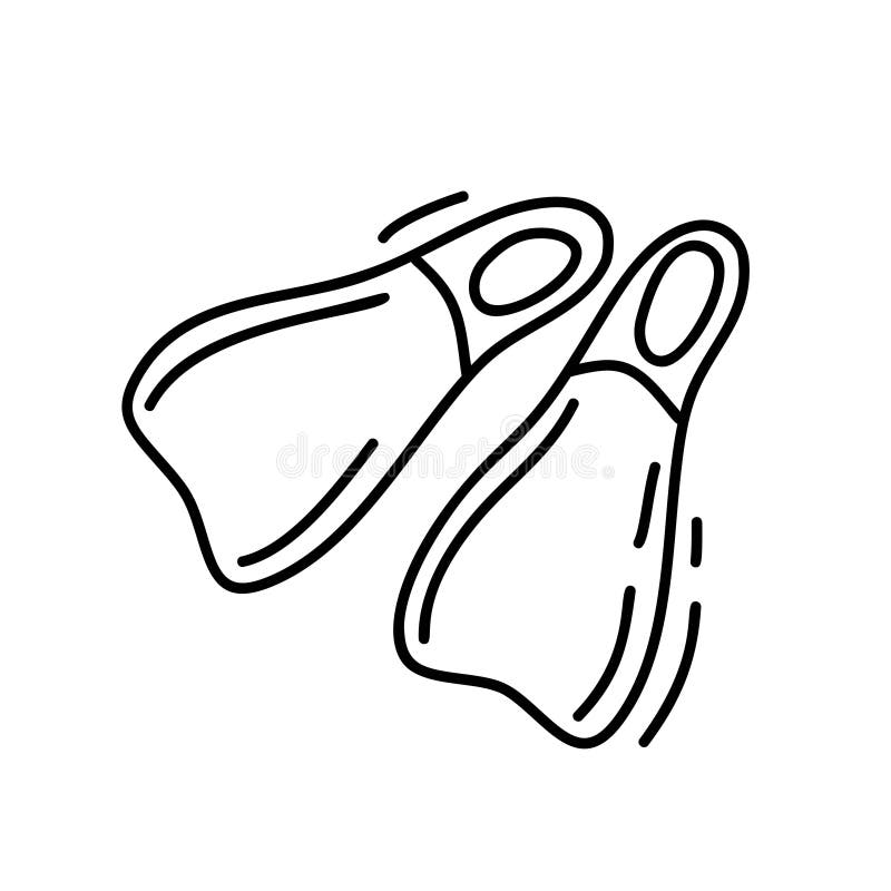 Fins for Diving. Vector Illustration on an Isolated Background Stock ...