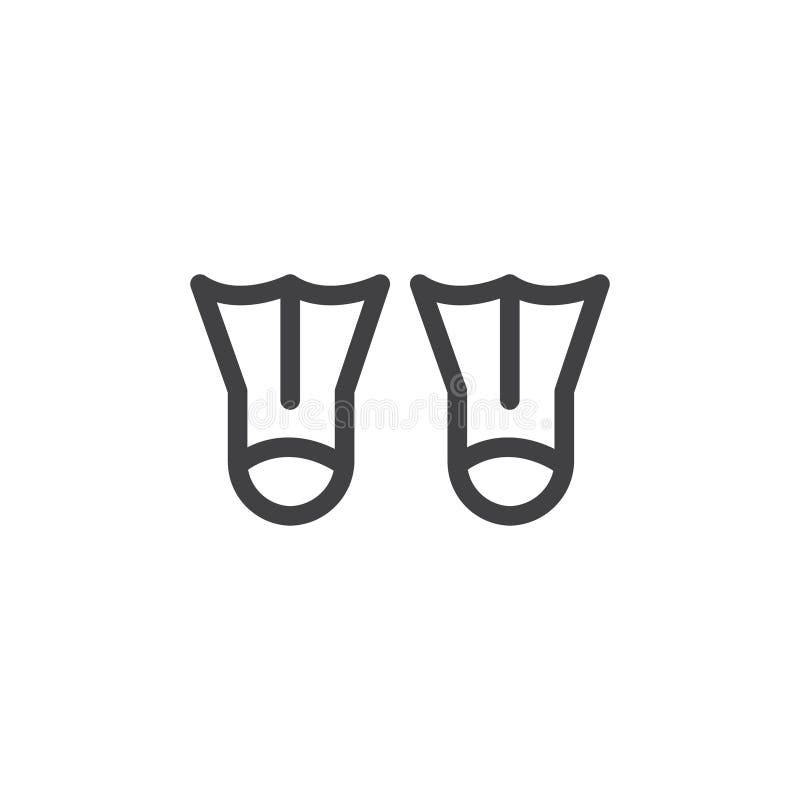 Fins Icon Simple Outline Vector Logo Stock Vector - Illustration of ...