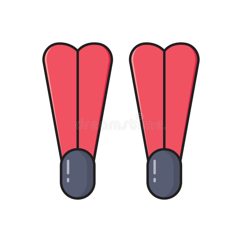Fins Vector Flat Color Icon Stock Vector - Illustration of premium ...