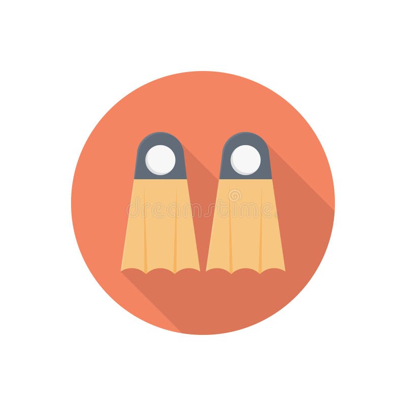 Fins Vector Flat Colour Icon Stock Vector - Illustration of rubber ...