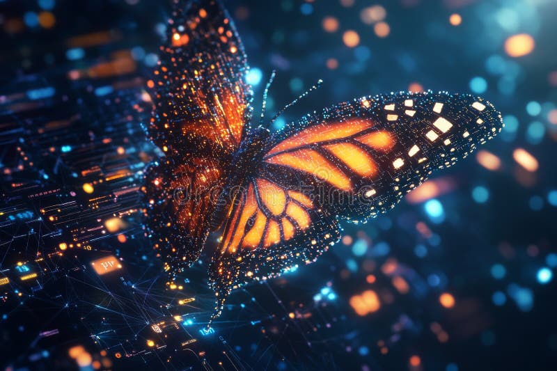 Fintech Butterfly Circuit Evolution Stock Illustration - Illustration ...