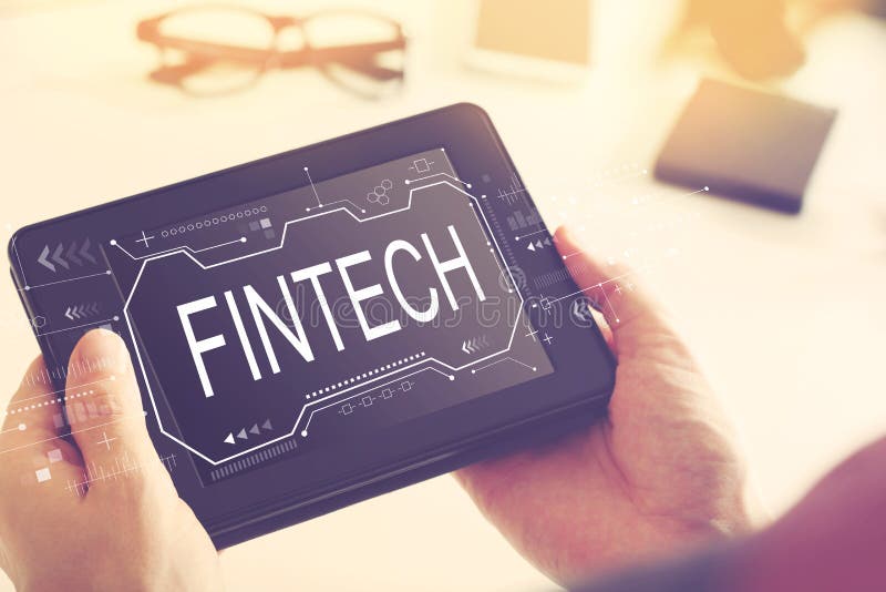 Fintech Concept with a Tablet Computer Stock Image - Image of tablet ...