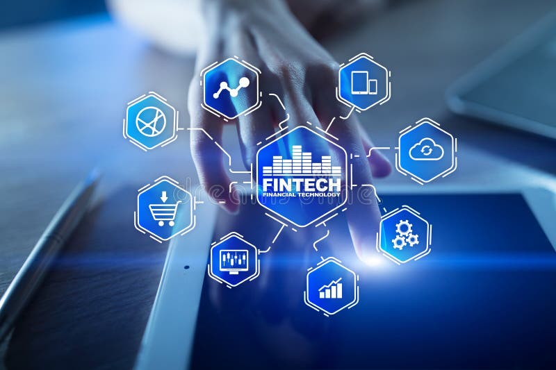 Fintech - Digital Financial Technology. Blockchain and Cryptocurrency ...