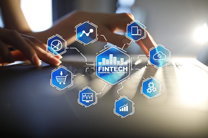 Fintech - Digital Financial Technology. Blockchain and Cryptocurrency ...