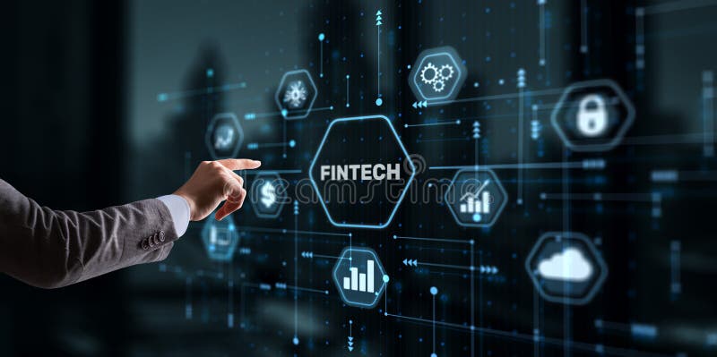 Fintech Financial Technology. Business Concept on Virtual Screen Stock ...