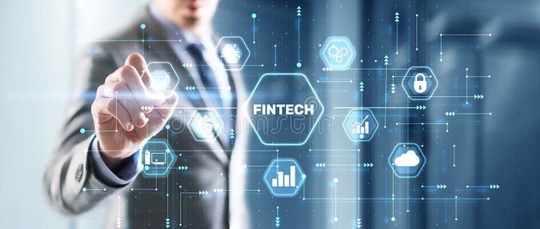Fintech Financial Technology. Business Concept on Virtual Screen Stock ...