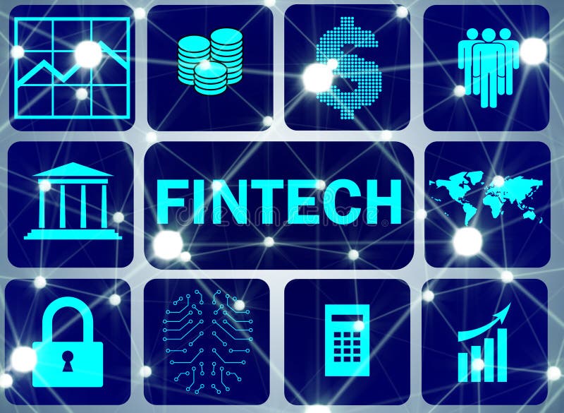 Fintech in Financial Technology Concept Stock Illustration ...