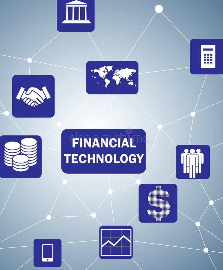 Fintech in Financial Technology Concept Stock Illustration ...