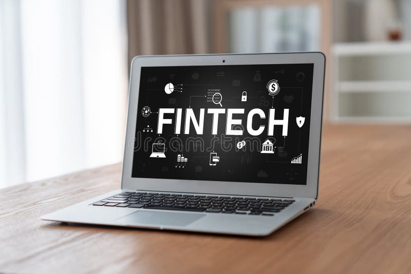 Fintech Financial Technology Software for Modish Business Stock Image ...