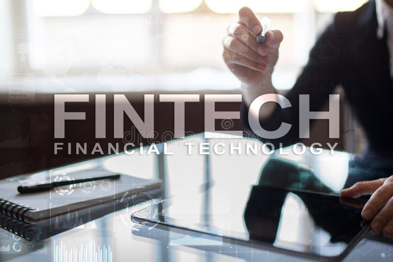 Fintech Investment Financial Internet Technology Concept. Man Ho Stock Image - Image of graph ...