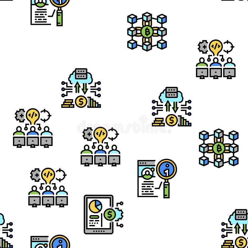 Fintech Financial Technology Vector Seamless Pattern Stock Vector ...