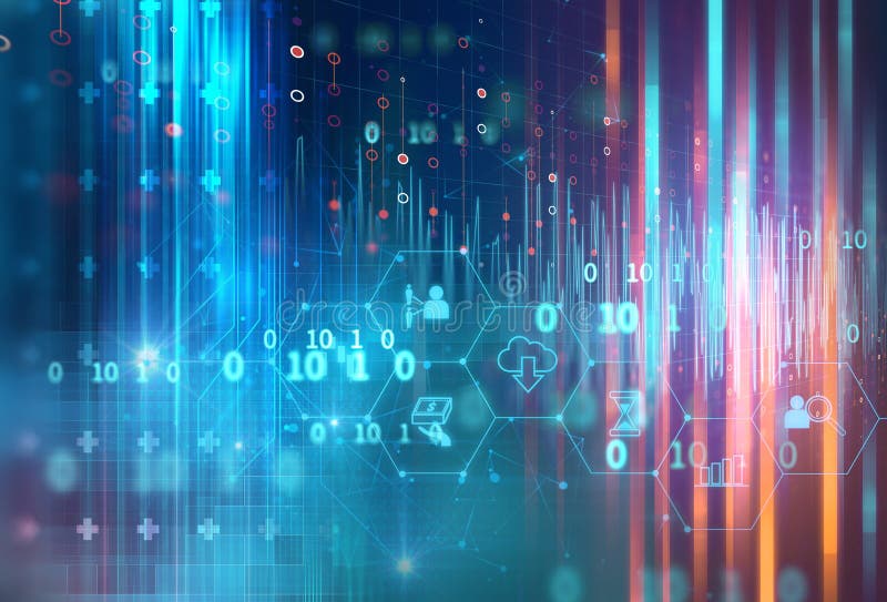 Fintech Icon on Abstract Financial Technology Background . Stock ...