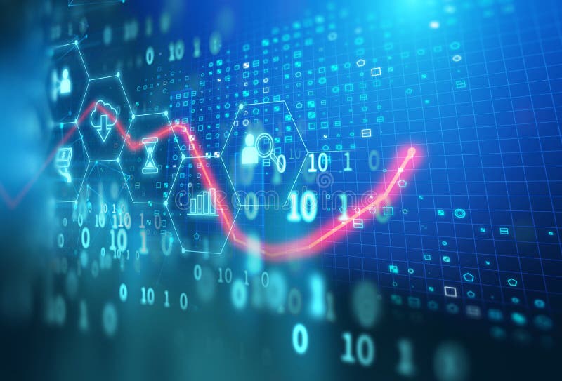 Fintech Icon On Abstract Financial Technology Background . Picture ...