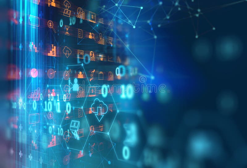 Fintech Icon on Abstract Financial Technology Background . Stock ...