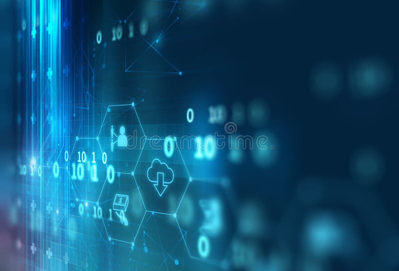 Fintech Icon on Abstract Financial Technology Background . Stock ...
