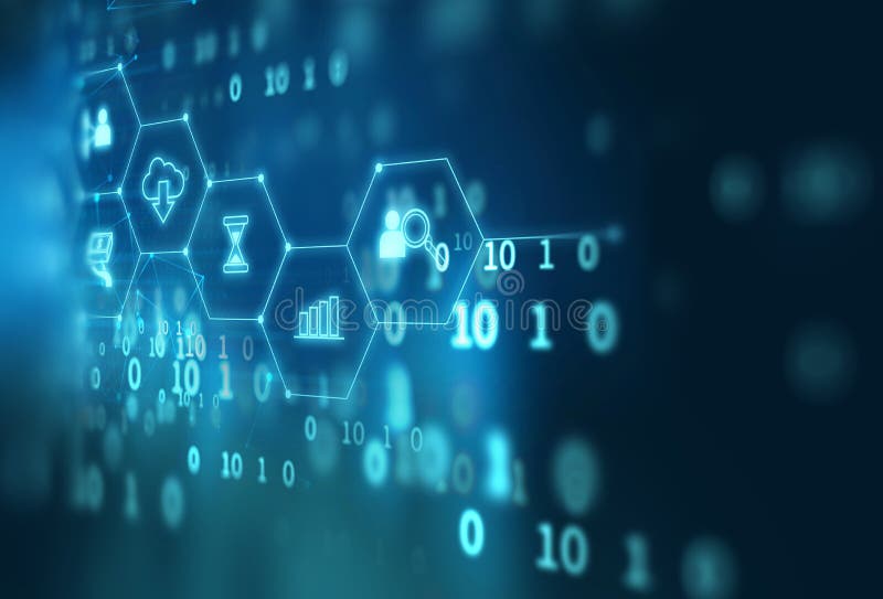 Fintech Icon on Abstract Financial Technology Background . Stock ...